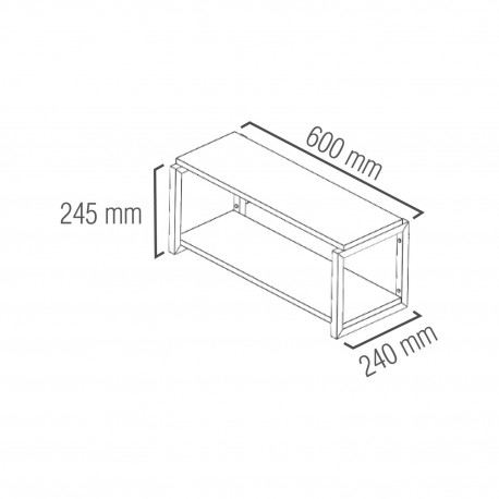REPISA FLOTANTE INDUSTRIAL 2 TABLAS 60x24,5X24cm NEGRO BRASFORMA