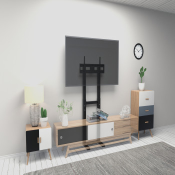 SOPORTE PEDESTAL TV CONTRA PARED 32" A 85" SIN PERFORACIONES! - BRASFORMA